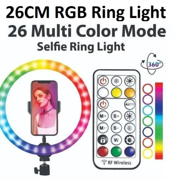 26CM MJ26 RGB LED SOFT RING LIGHT All Colors – TrustStore.pk