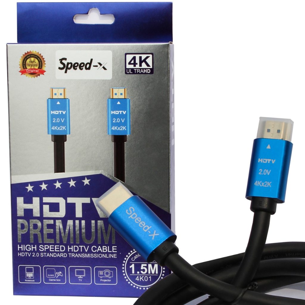 Speed-X 2.0V HDMI Premium Cable Ultra HD 4k 1.5m 1.5 METER – TrustStore.pk