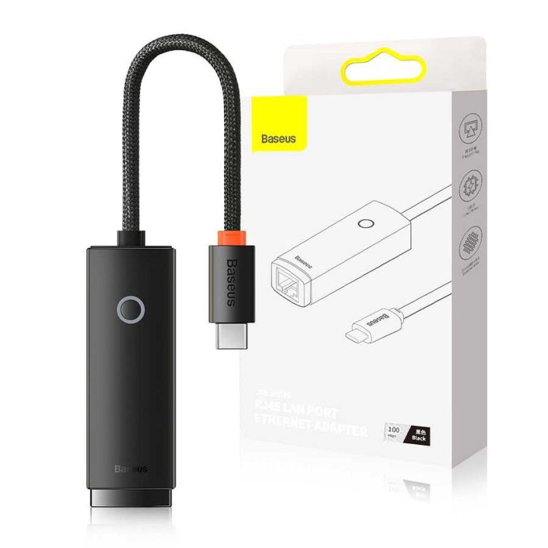 Baseus Lite Series Ethernet Adapter Type-C to RJ45 LAN Port (1000Mbps ...