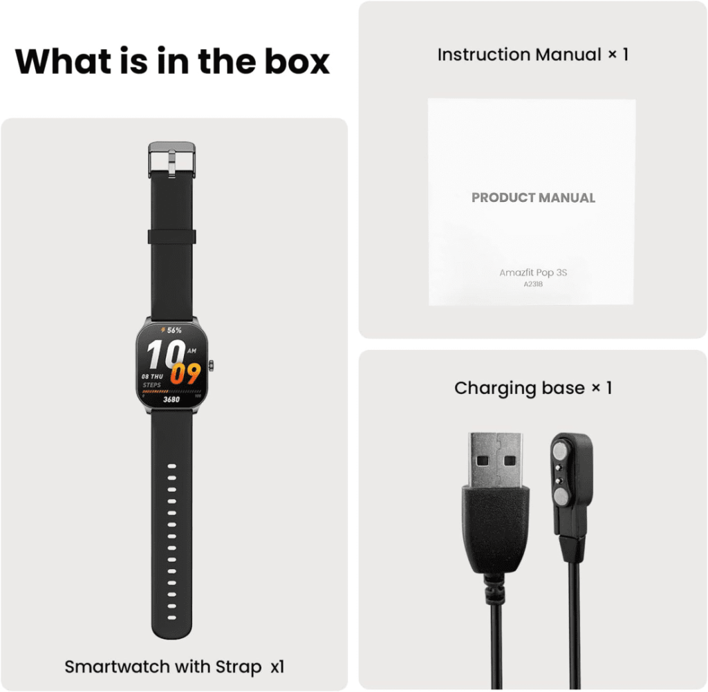 Amazfit Pop 3S Smart Watch with 1.96″ AMOLED Display – TrustStore.pk
