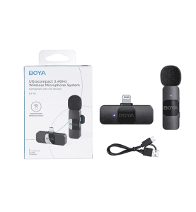 BOYA BY-V1 Wireless Microphone System, Omnidirectional for IOS Devices ...